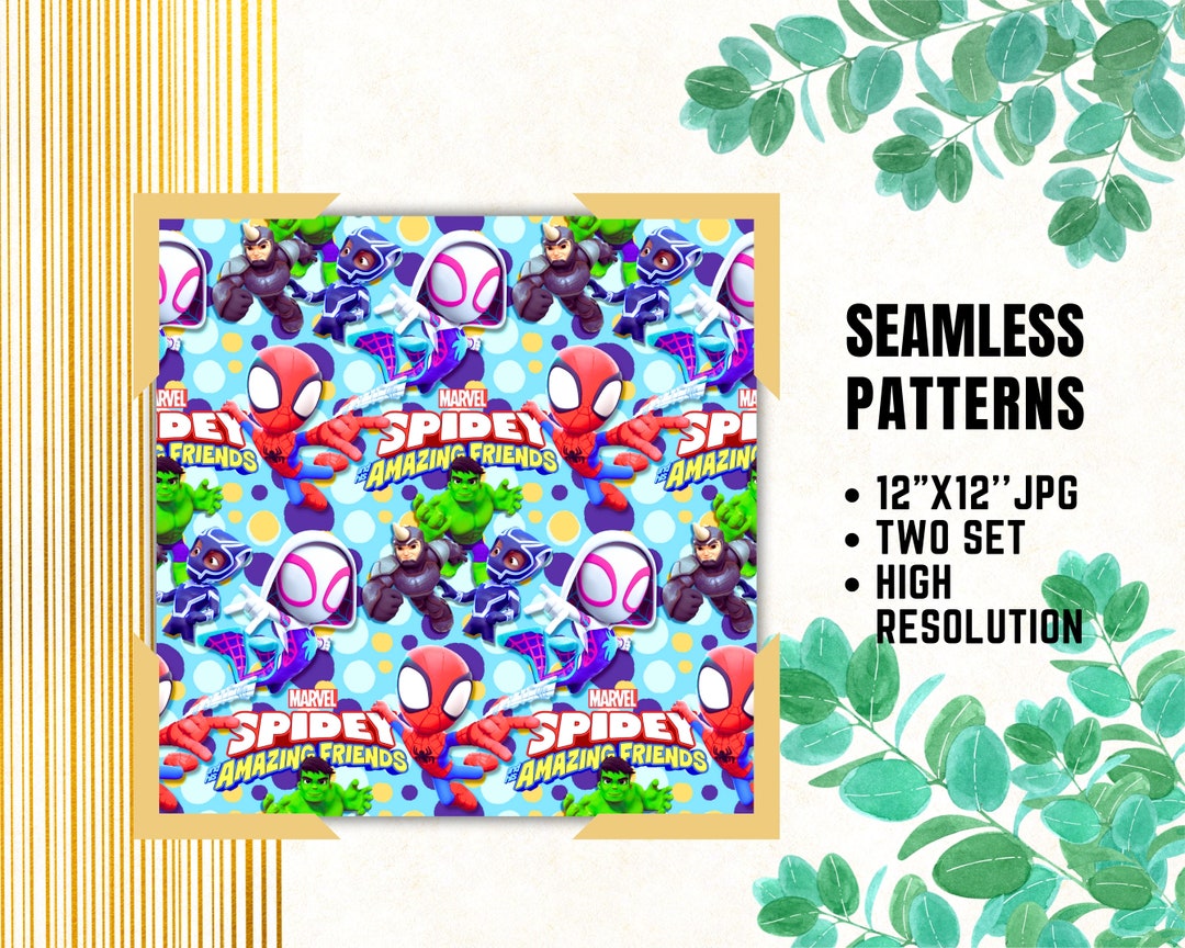 Spidey and His Amazing Friends Seamless Papers, Spidey Digital Papers ...