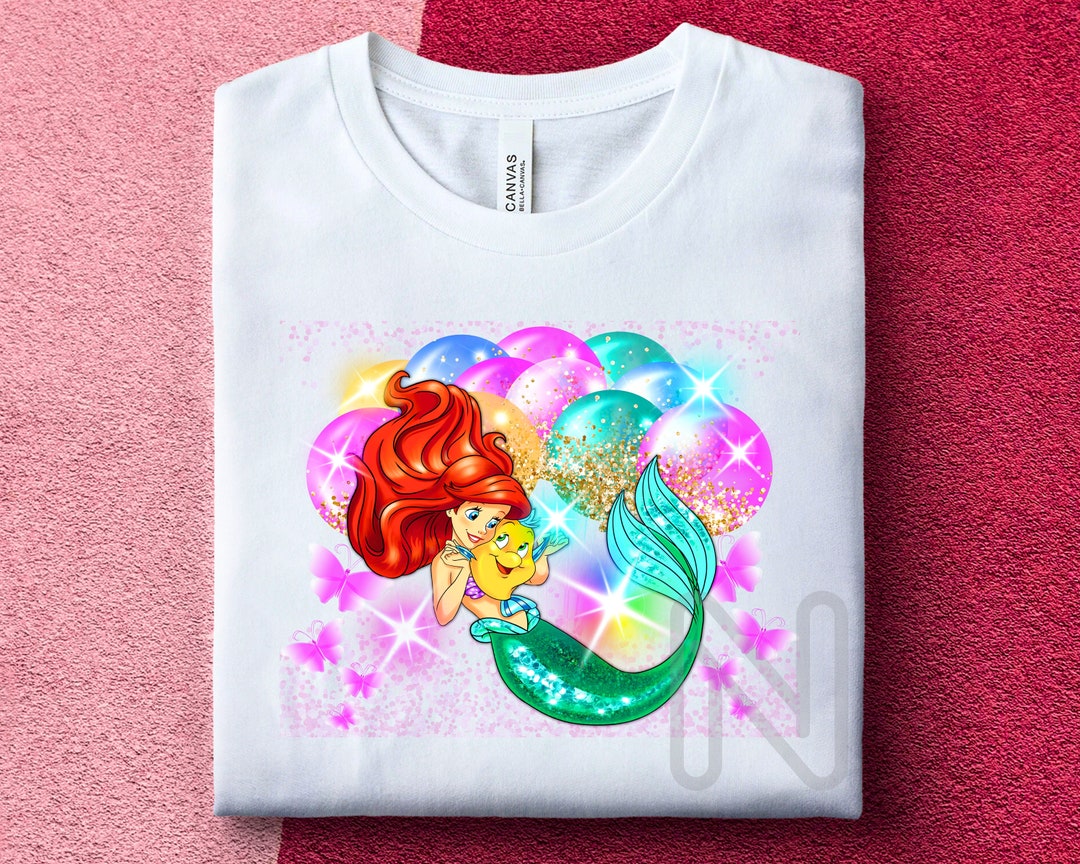 Little Mermaid Sublimation PNG, Princess Mermaid Ariel, Birthday Girl ...