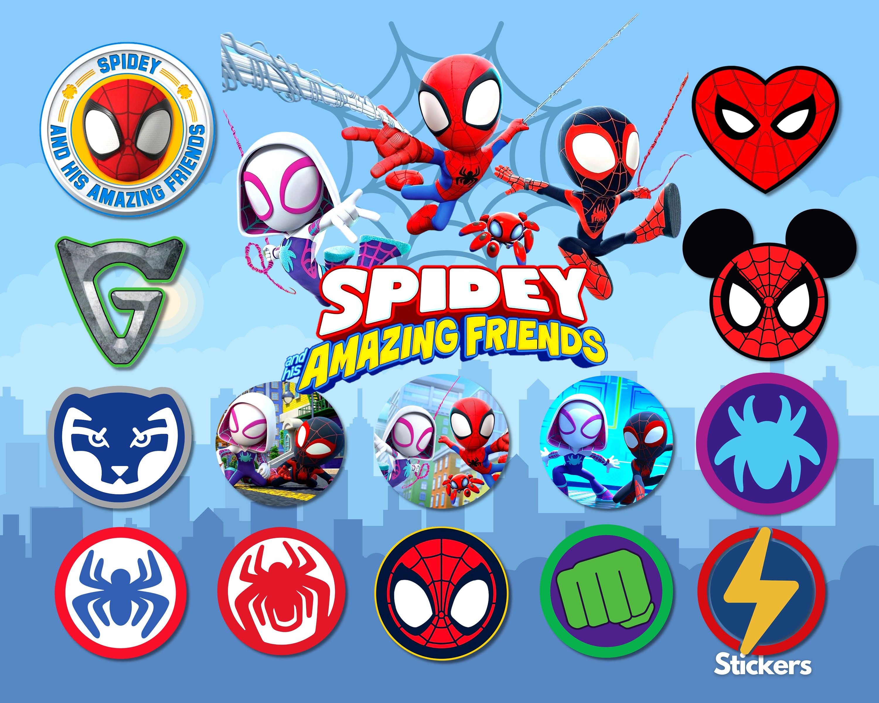 Spidey and His Amazing Friends Clipart PNG Superhero Spidey - Etsy