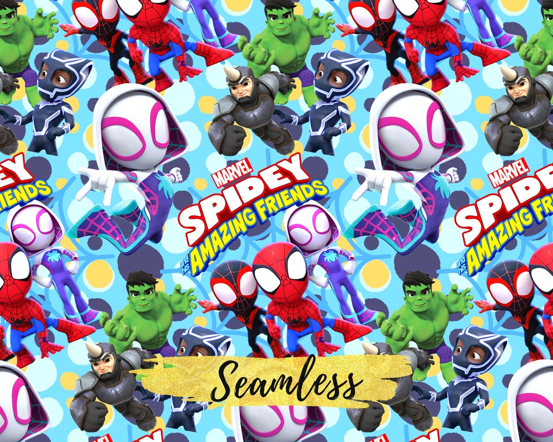 Spidey and His Amazing Friends Seamless Papers, Spidey Digital Papers ...
