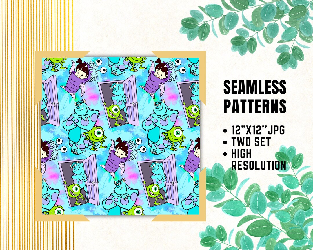 Monsters Seamless Papers, Monsters Inc Digital Papers, Sully Mike ...
