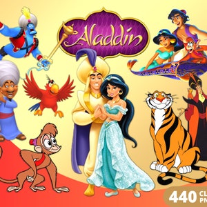 Aladdin Jasmine Digital Papers, Jasmine Clipart PNG & SVG, Princess ...