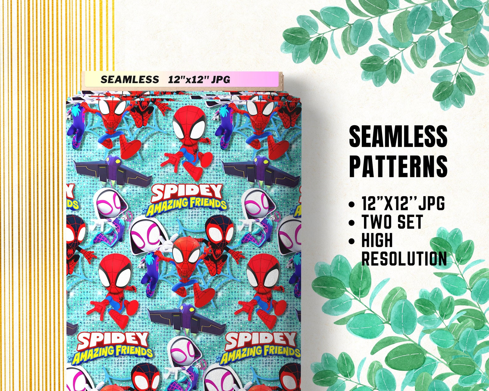 Spidey and His Amazing Friends Seamless Papers, Spidey Digital Papers ...