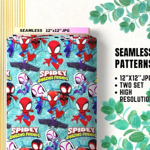 Spidey and His Amazing Friends Seamless Papers, Spidey Digital Papers ...