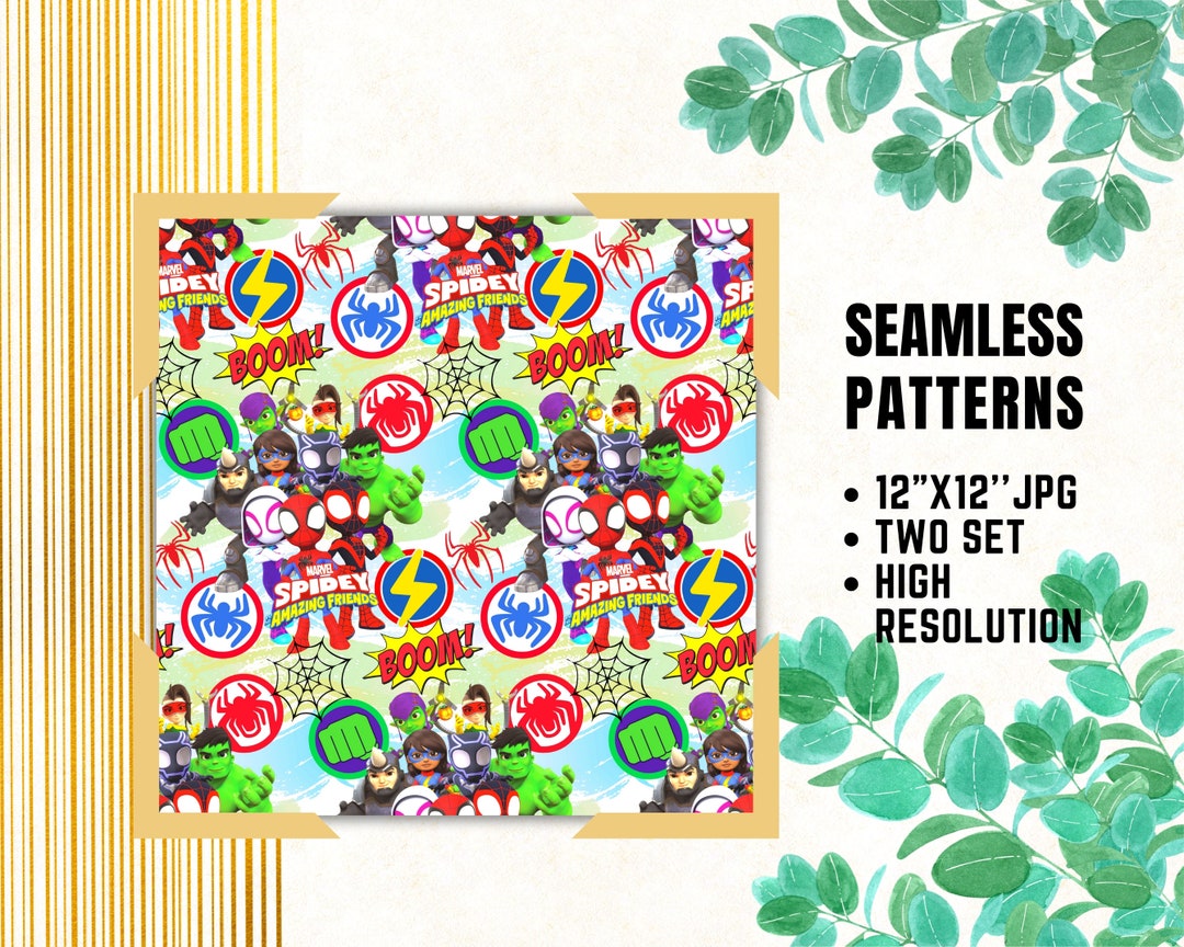 Spidey and His Amazing Friends Seamless Papers, Spidey Digital Papers ...