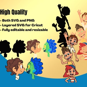 Luca SVG Bundle, Luca Clipart PNG, Luca Paguro, Alberto Scorfano ...