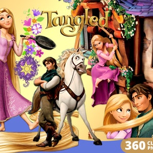 Tangled Digital Papers, Tangled Clipart PNG, Princess Rapunzel, Flynn ...