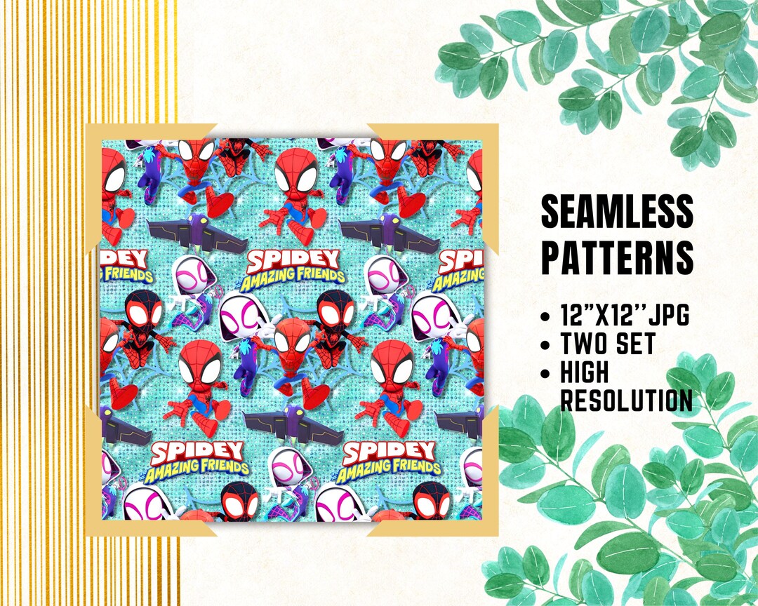Spidey and His Amazing Friends Seamless Papers, Spidey Digital Papers ...