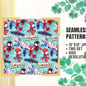Spidey and His Amazing Friends Seamless Papers, Spidey Digital Papers ...