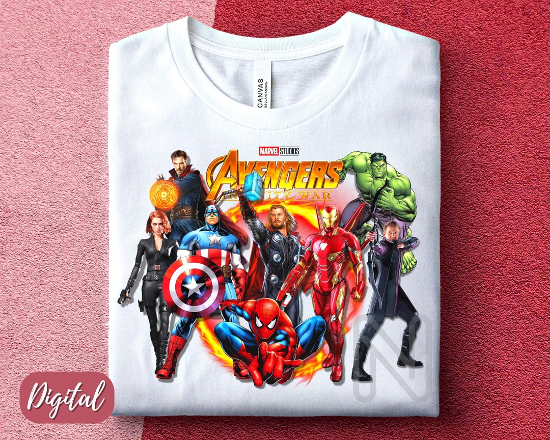 Marvel Avengers Sublimation PNG, Marvel Birthday Party Shirt, Kids ...
