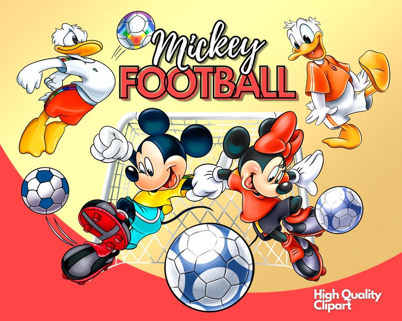 Mickey Football Clipart PNG, Mickey Mouse and Friends, Daisy and Donald ...