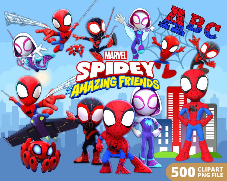 Spidey and His Amazing Friends Digital Papers, Marvel Superhero, Spidey ...