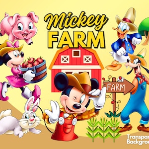 Mickey Farm Clipart PNG, Mickey Farm Theme, Mickey and Friends, Daisy ...