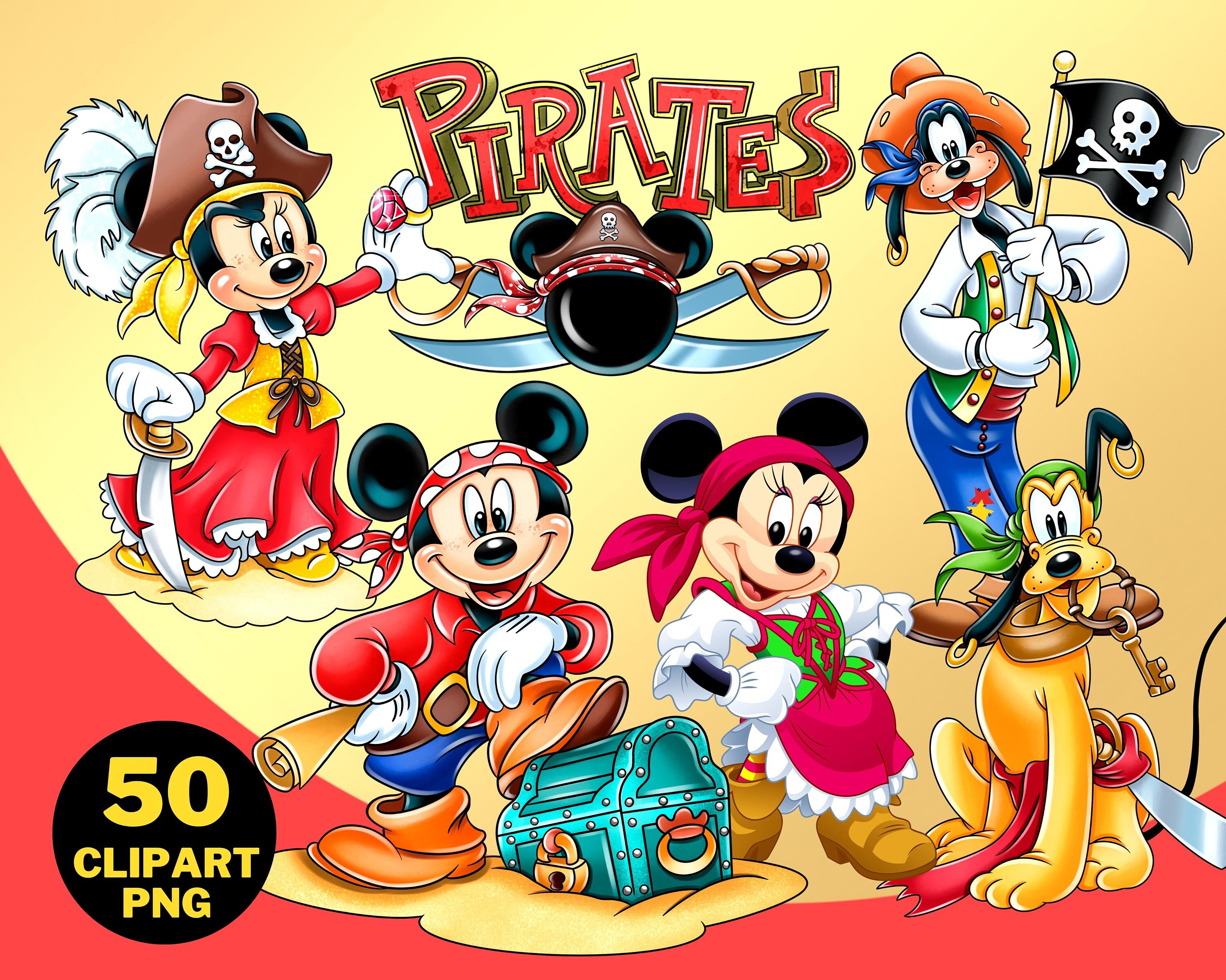 Mickey Pirates Clipart PNG, Mickey Mouse and His Friends, Mickey ...