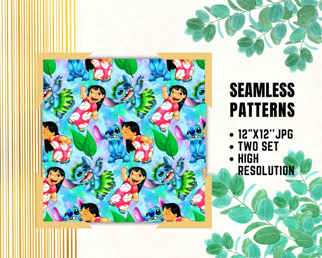 Lilo and Stitch Seamless Papers, Stitch Digital Papers, Birthday Gift ...