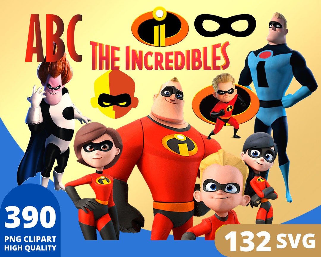 Incredibles clipart PNG, Superhero SVG Bundle, Incredibles Illustration ...