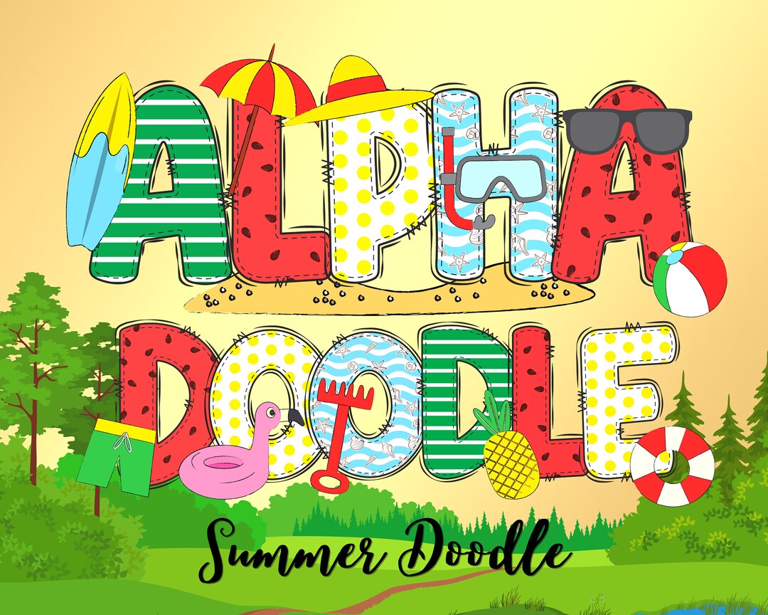Summer Doodle Alphabet Summer Alphabet PNG Summer PNG - Etsy