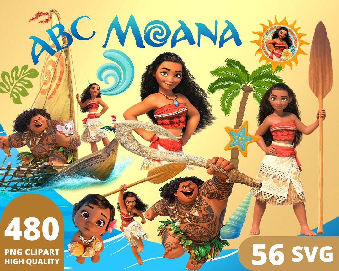 Moana Clipart PNG, Moana Layered SVG, Princess Moana Birthday, Maui ...