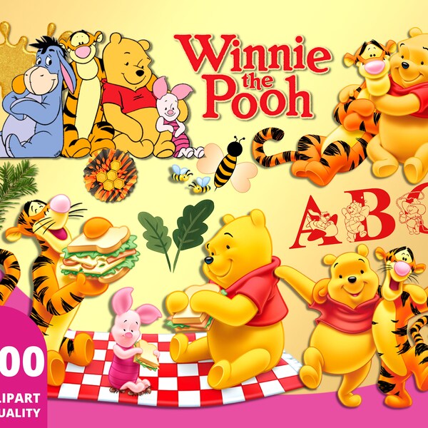 Winnie the Pooh Alphabet Print - Etsy