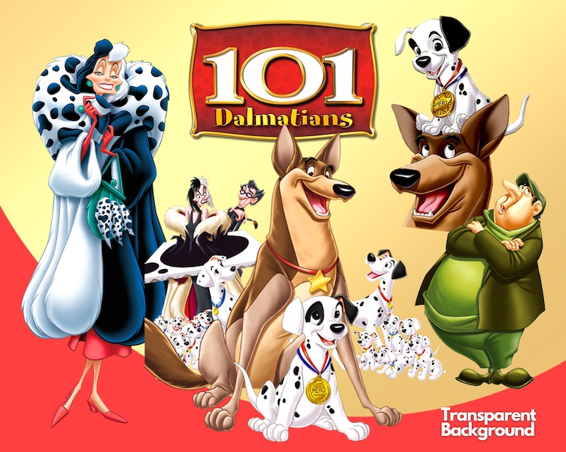 101 Dalmatians Clipart PNG, Cruella Puppy, 101 Dogs Sublimation ...