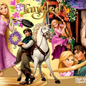 Tangled Clipart PNG, Tangled Layered SVG, Flynn Rider, Rapunzel ...