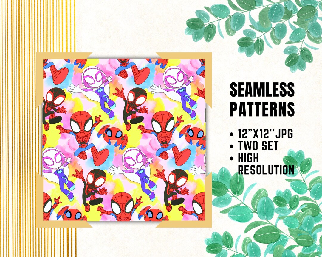 Spidey and His Amazing Friends Seamless Papers, Spidey Digital Papers ...
