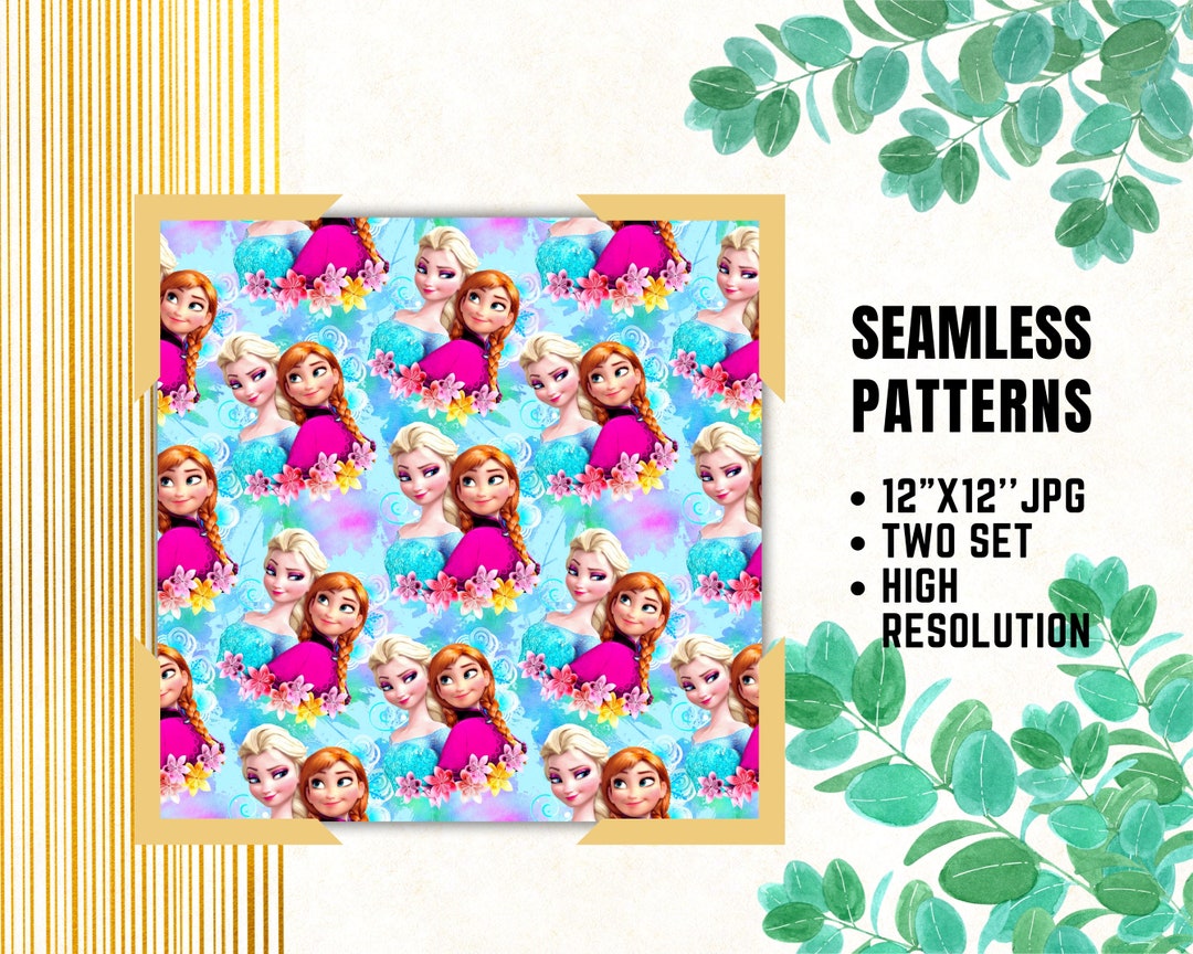 Frozen Seamless Papers, Princess Digital Papers, Princess Frozen, Elsa ...