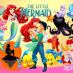Little Mermaid Clipart PNG, Princess Ariel Clipart, Underwater ...