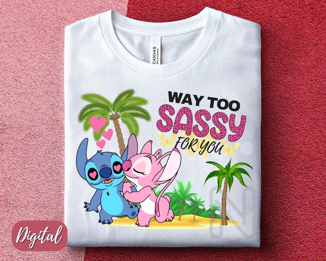 Lilo and Stitch Sublimation PNG, Stitch and Angel, Stitch Valentines ...