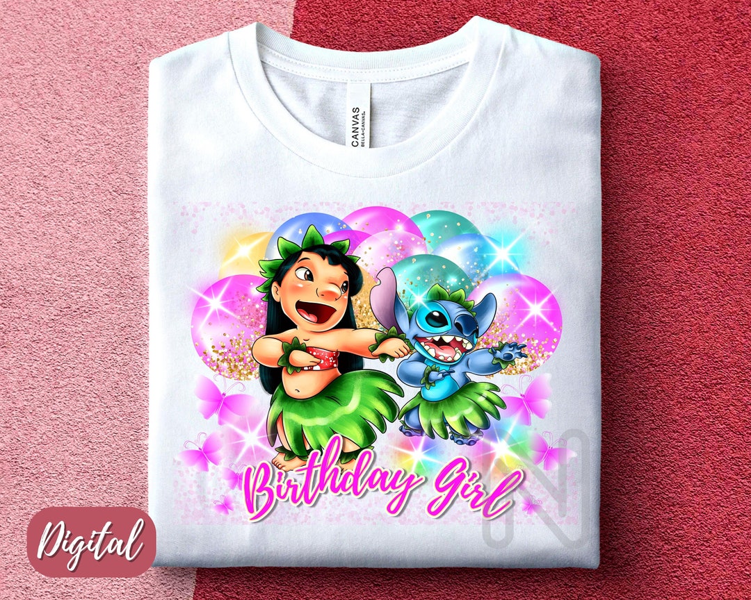 Lilo and Stitch Sublimation PNG, Birthday Girl Shirt, Stitch Valentines ...