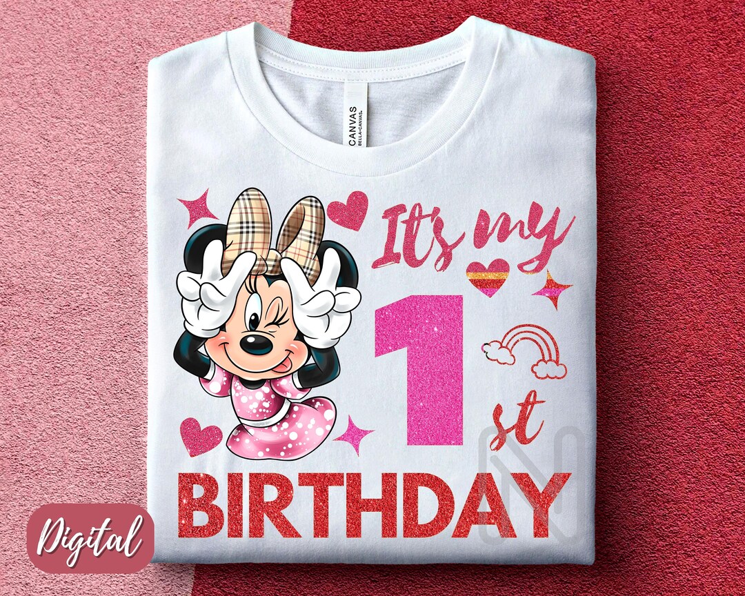 Minnie Mouse 1st Birthday Sublimation PNG, Minnie Birthday Party Shirt ...