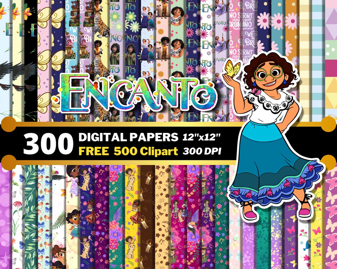 Encanto Digital Papers, Encanto Clipart PNG, Encanto Birthday ...