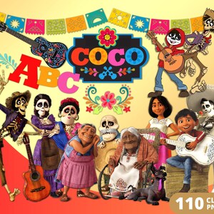Coco Digital Papers Coco Clipart PNG Party Decorations - Etsy