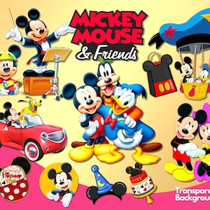 Mickey Mouse & Friends Clipart PNG, Mickey Mouse Layered SVG, Donald ...