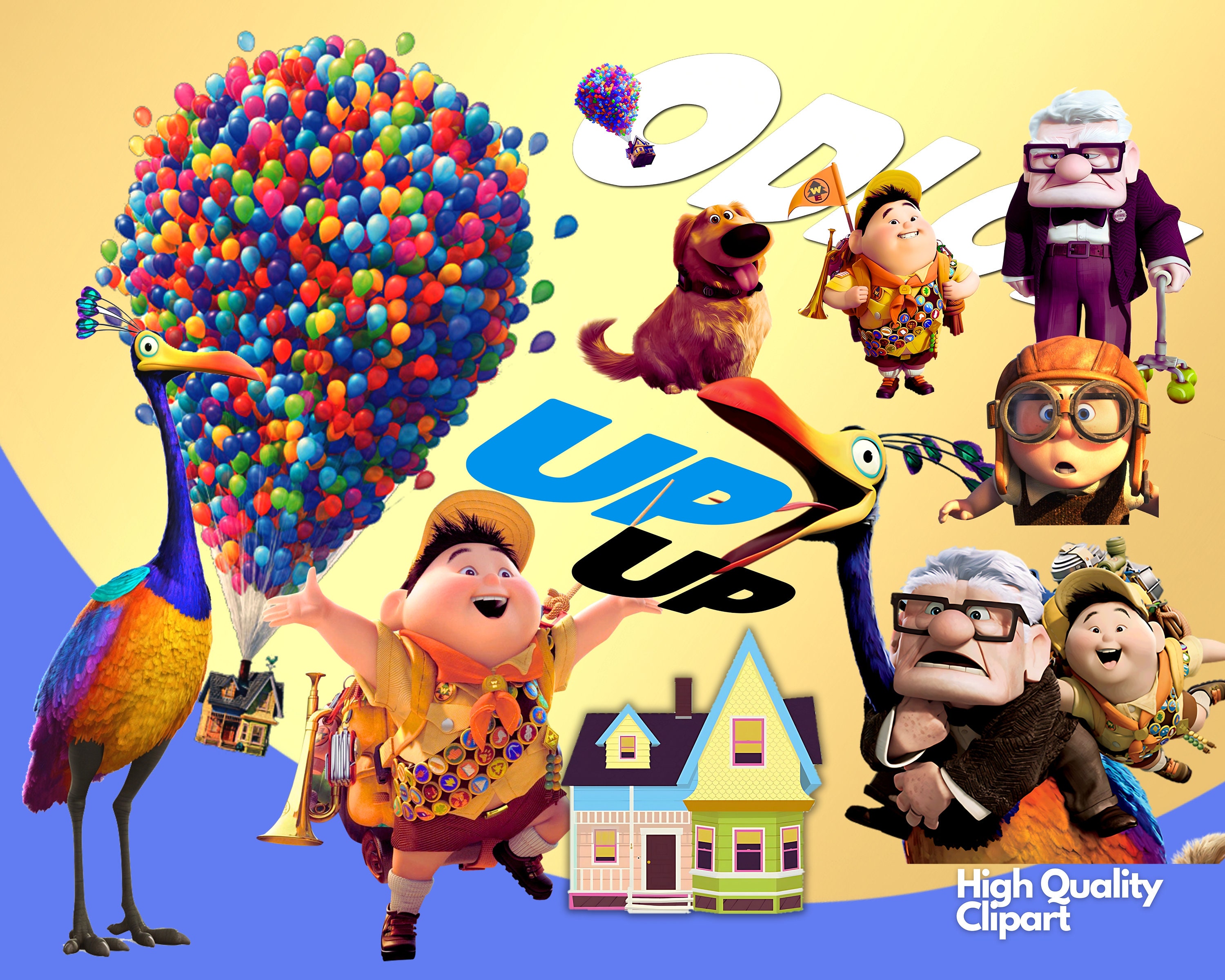 Up Clipart PNG, up Sublimation, Movie Clipart Printing, Carl Russell ...