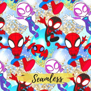 Spidey and His Amazing Friends Seamless Papers, Marvel Spidey Digital ...