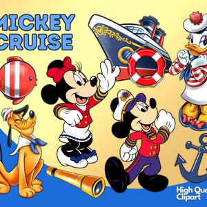 Mickey Cruise Clipart PNG, SVG Bundle, Sea Cruise, Mickey Mouse, Daisy and Donald, Family Trip ...