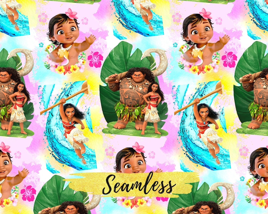 Moana Seamless Papers, Moana Digital Papers, Birthday Gift Wrapping ...