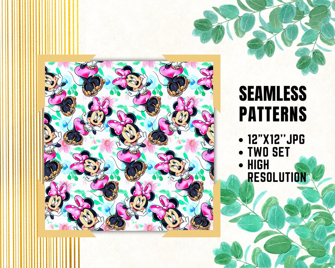 Minnie Mouse Seamless Papers, Minnie Digital Papers, Girls Birthday ...