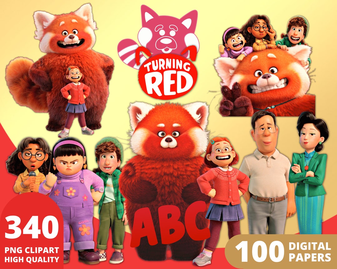 Turning Red Clipart PNG, Turning Red Cake Topper, Birthday Party ...