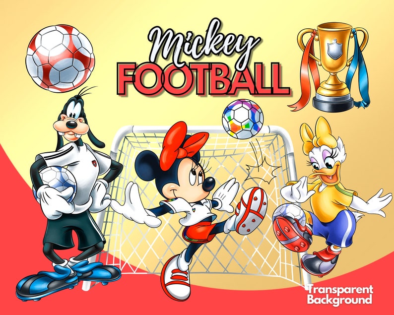 Mickey Football Clipart PNG, Mickey Mouse and Friends, Daisy and Donald ...