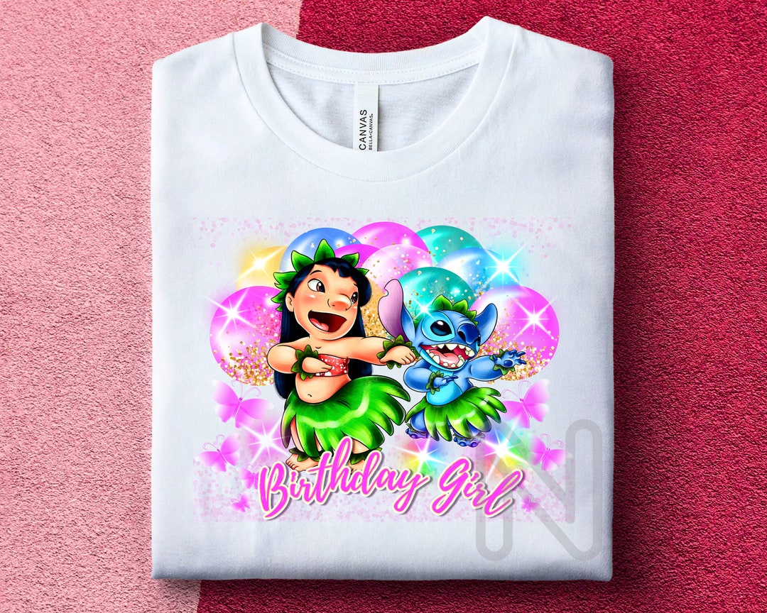 Lilo and Stitch Sublimation PNG, Birthday Girl Shirt, Stitch Valentines ...