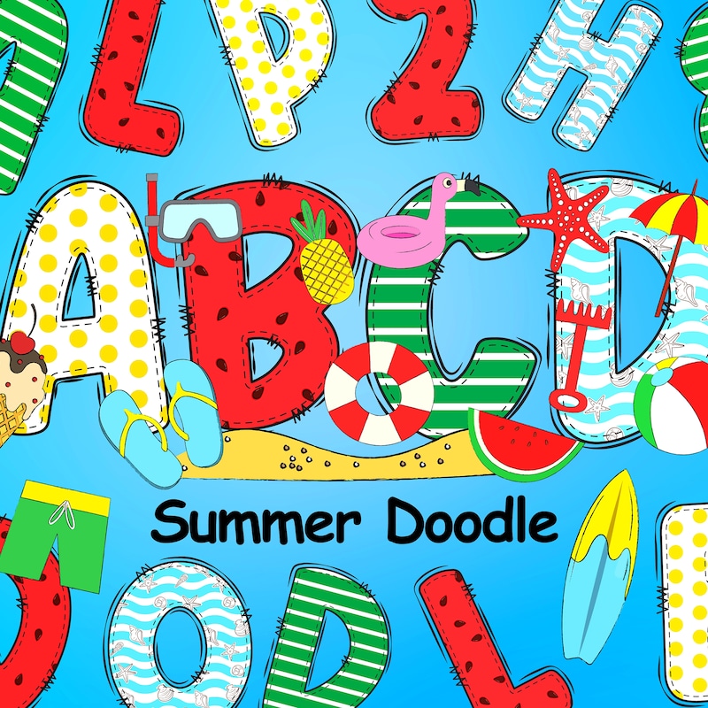 Summer Bubble Letters - Etsy