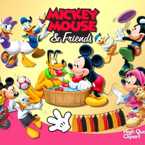 Mickey Mouse & Friends Clipart PNG, Mickey Mouse Layered SVG, Donald ...
