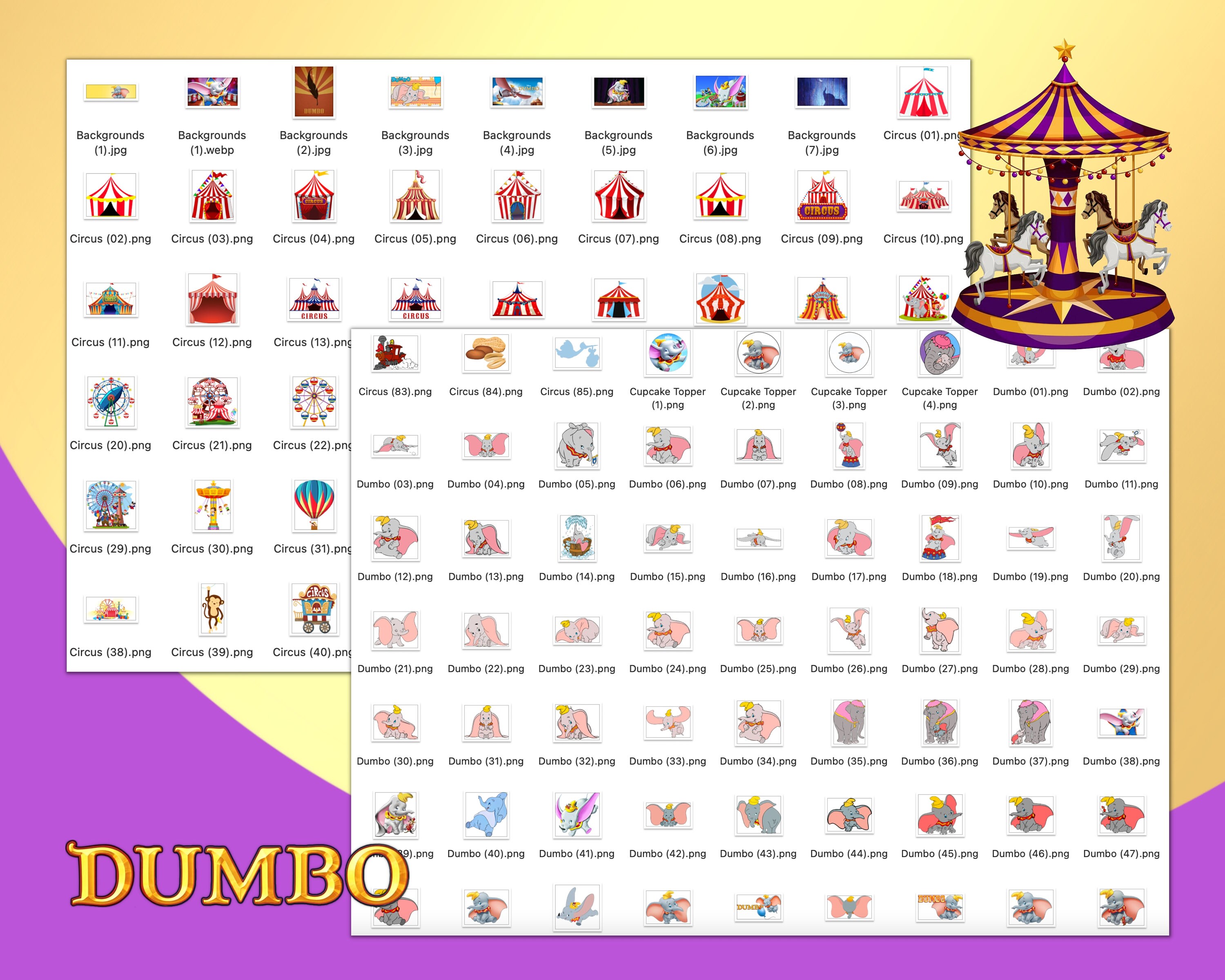 Dumbo PNG Clipart Dumbo SVG Bundle Dumbo Baby Shower - Etsy Canada