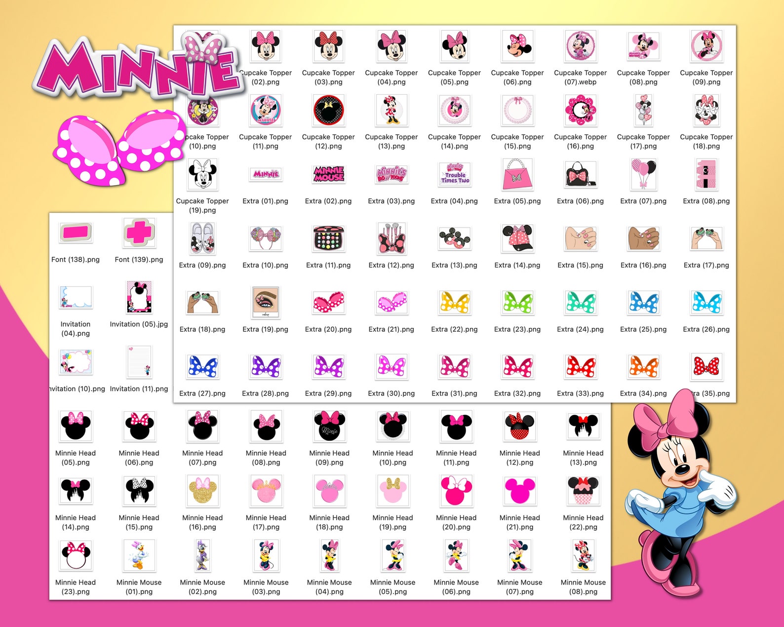Minnie Mouse Pink Clipart PNG, Minnie Mouse Gifts, Minnie Shirt ...