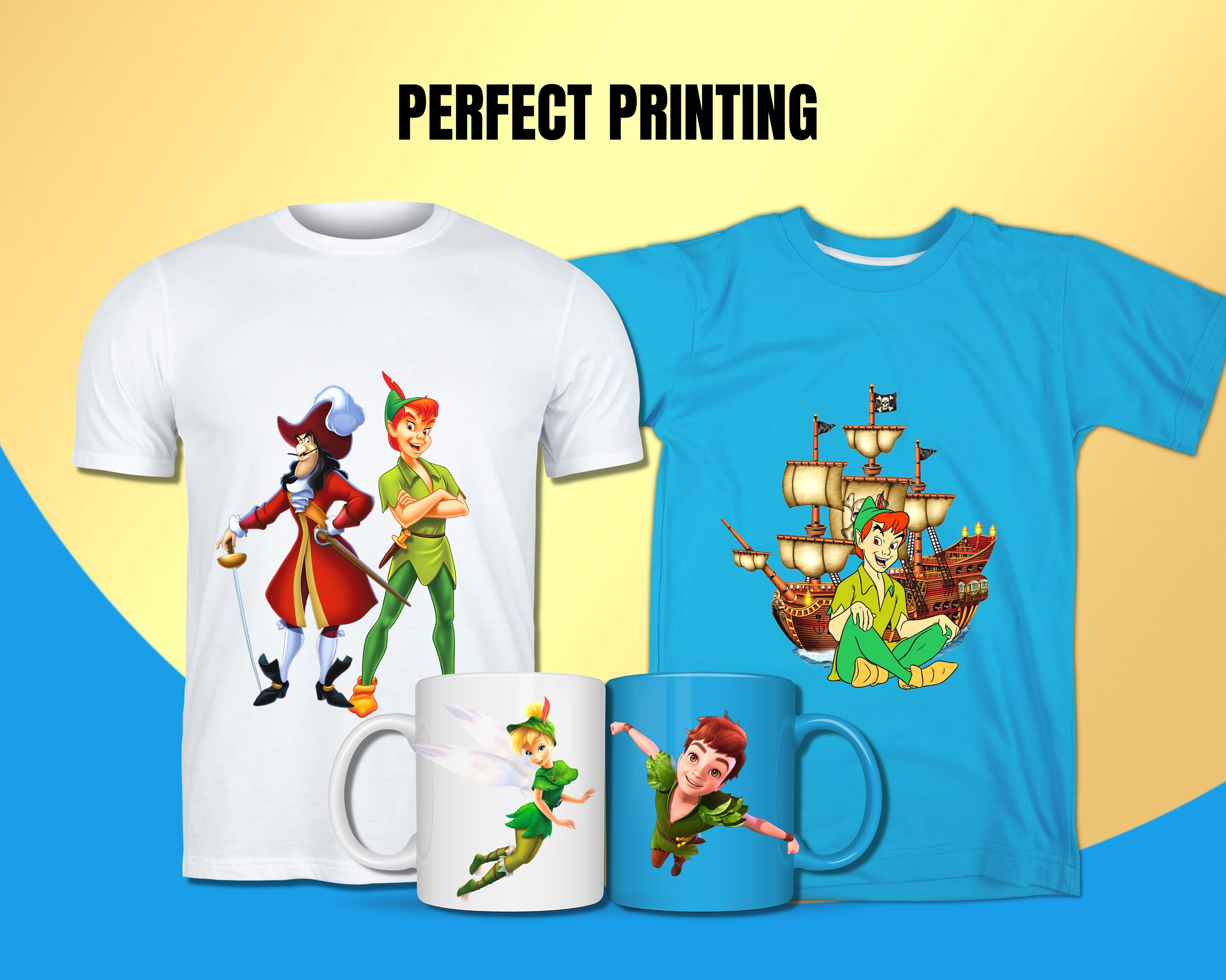 Peter Pan Clipart PNG, Peter Pan SVG Bundle, Magic Boy, Captain Hook ...