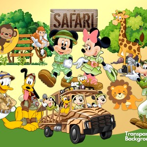 Mickey Safari Clipart PNG, Safari Mickey PNG, Jungle Mickey Stickers ...