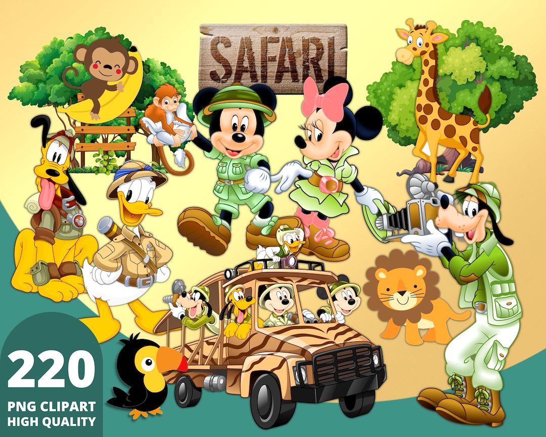 Mickey Safari Clipart PNG, Safari Mickey PNG, Jungle Mickey Stickers ...
