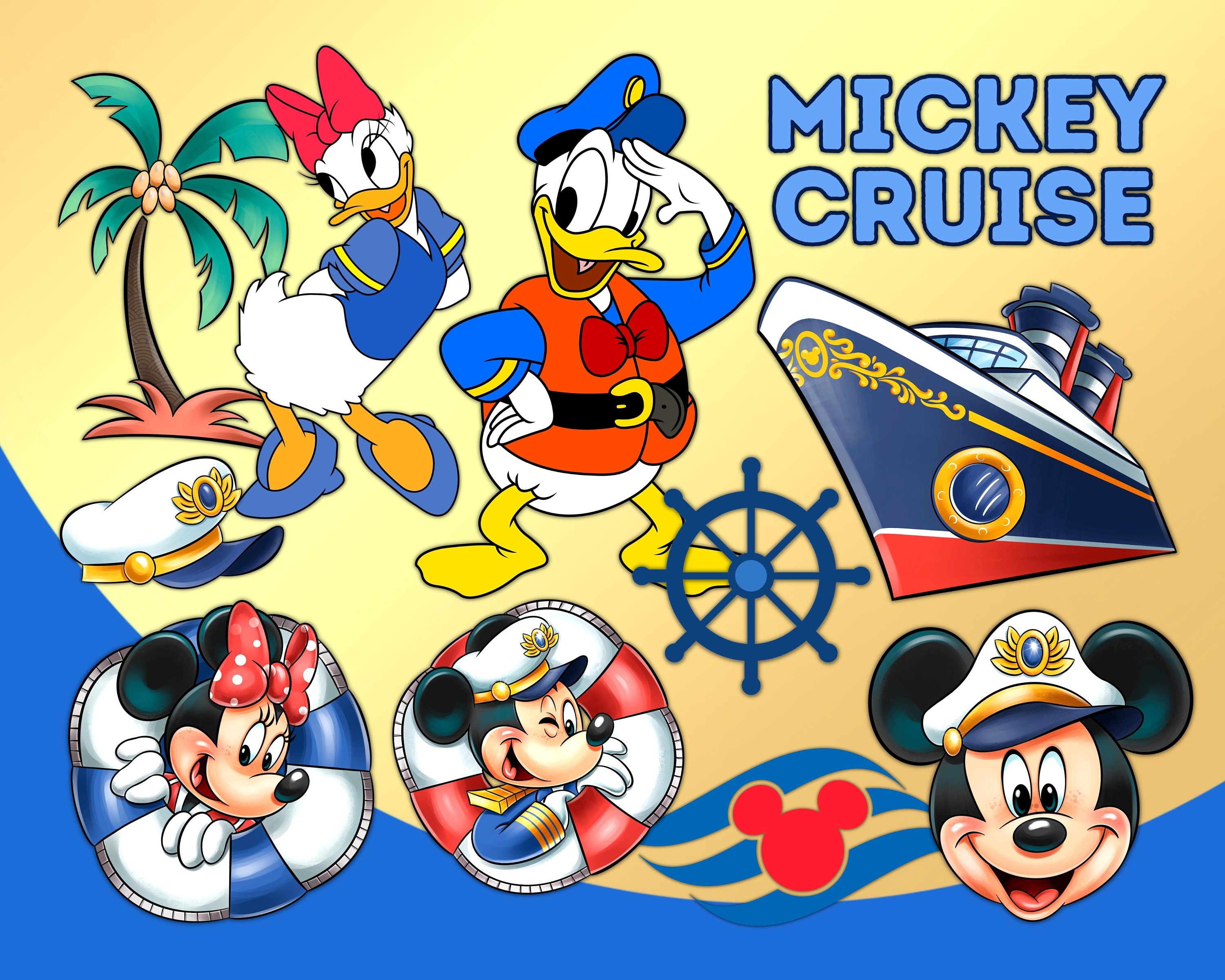 Mickey Cruise Clipart PNG SVG Bundle Sea Cruise Mickey - Etsy